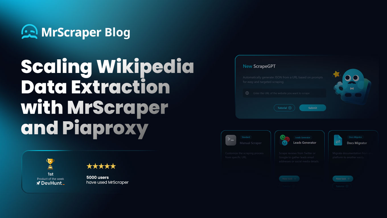 Scaling Wikipedia Data Extraction with MrScraper and Piaproxy