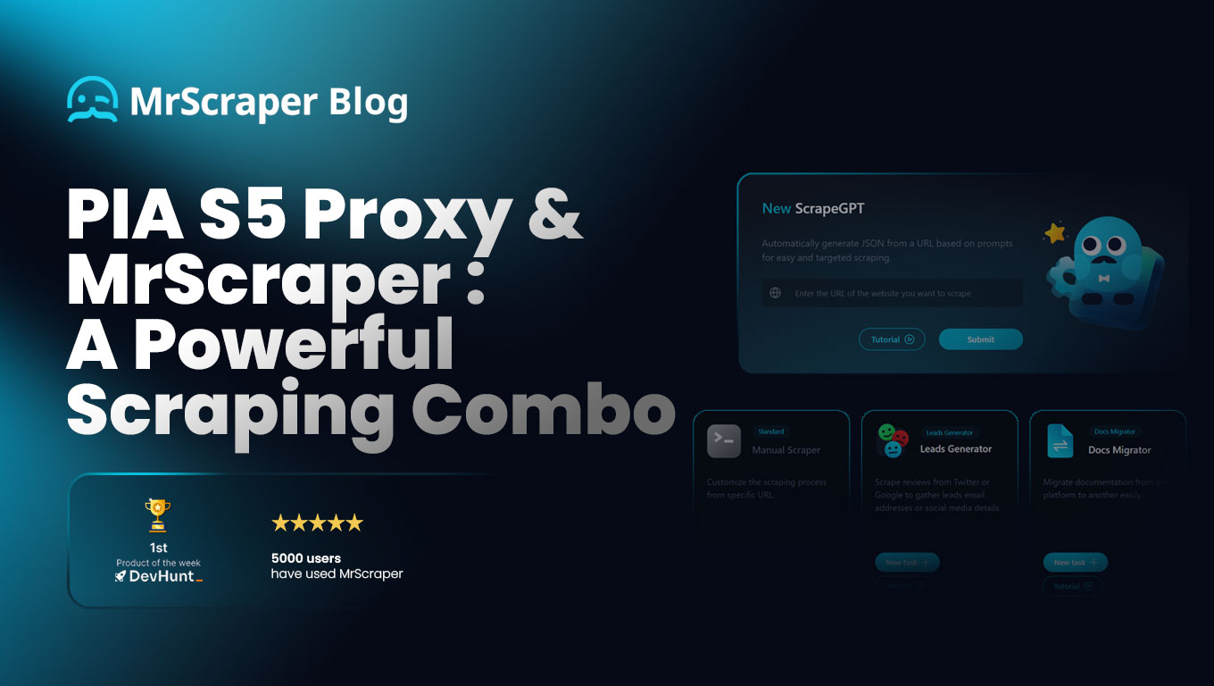 PIA S5 Proxy & MrScraper: A Powerful Scraping Combo